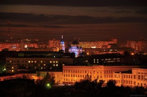 The views of Omsk city at night time · Russia Travel Blog